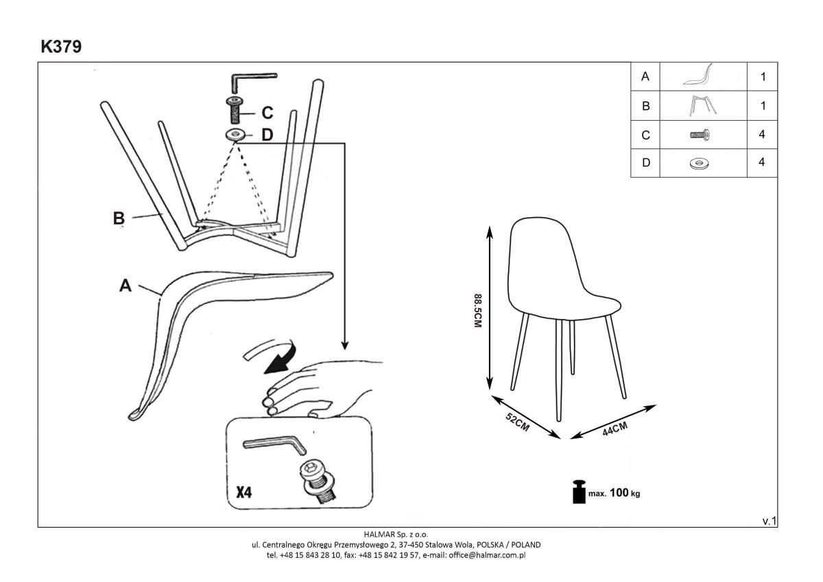 Стул кухонный Halmar K379 (темно-зеленый) от производителя в Москве ...